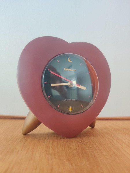 Vintage Rare 1980s Heart Shaped Post Modern Table Clock By Timestone ...