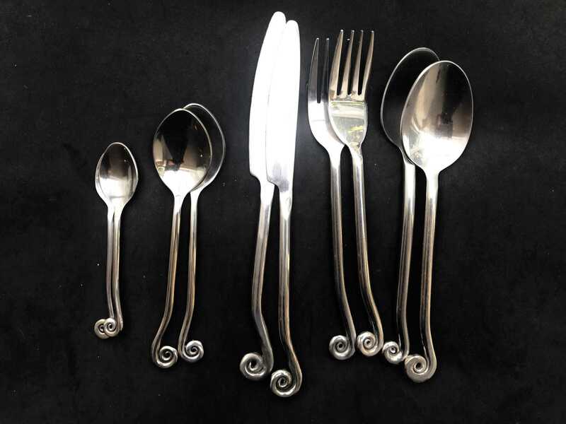 Set 10 Flatware Swirl Twist Cutlery French Replacement Twisted Ends ...