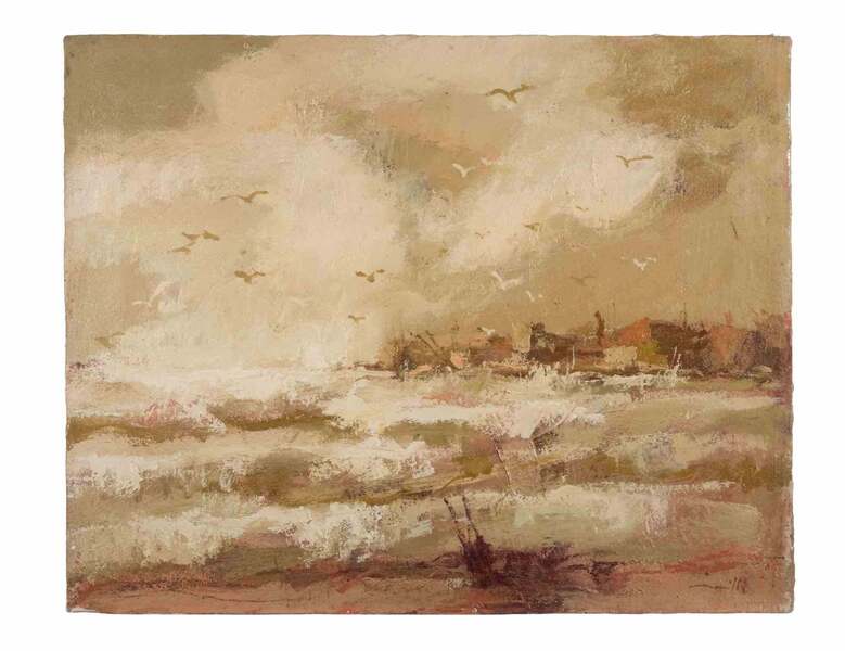 Franco Marzilli View Of The Bay Oil Painting By Franco Marzilli 1970s ...