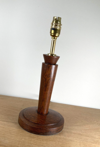 Vintage Art Deco Solid Oak Table Lamp Base Early 20th Century Rewired ...