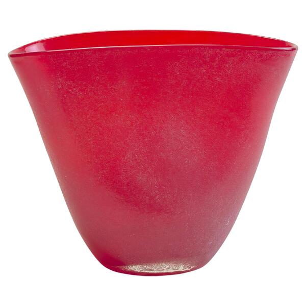 Postmodern Italian Scavo Vase, Red Studio Glass, 1990s | Vinterior