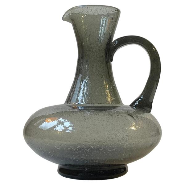 Vintage Pitcher In Grey Blister Glass By Zbigniew Horbowy, Poland 1970s ...