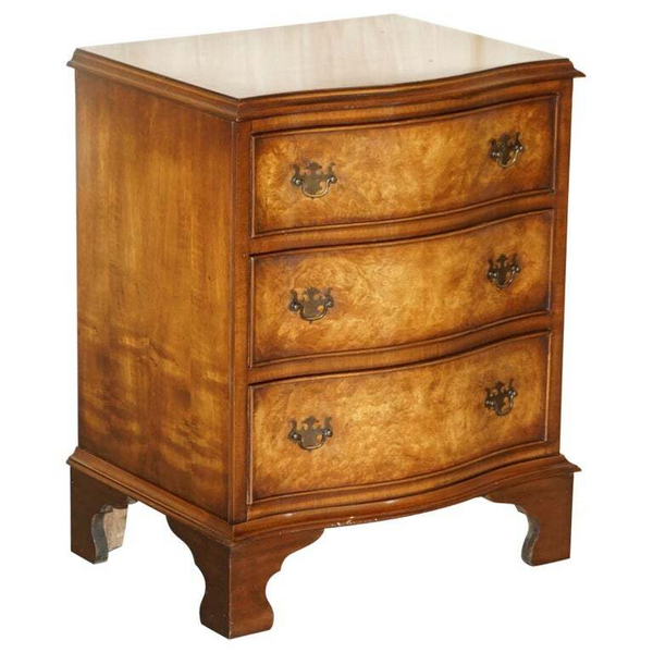 Vintage Burr Walnut Bevan Funnell Serpentine Fronted Side Table Chest ...