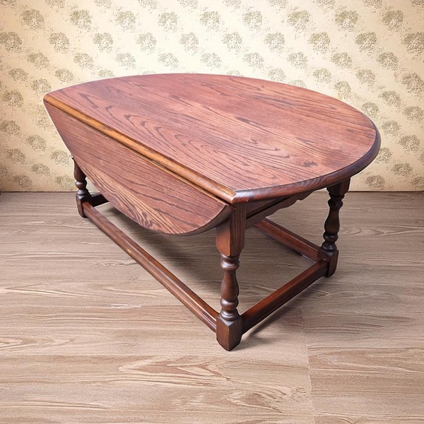 Vintage Oak Drop Leaf Coffee Table / Old Charm Wood Brothers / C.1970s ...