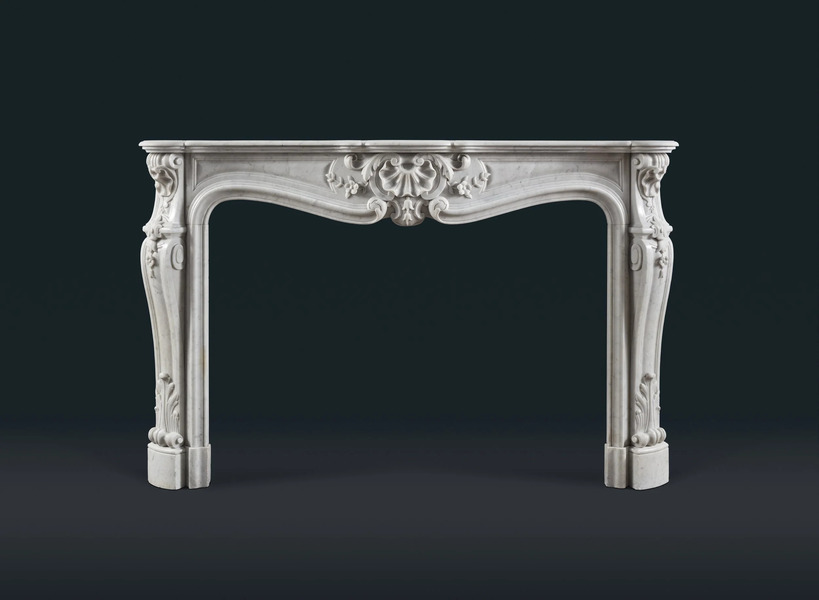 Louis XV Style Carrara Marble Fireplace Surround | Vinterior