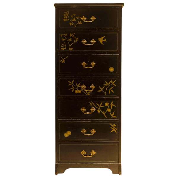 Daniel Cottier A Rare And Early Anglo Japanese Ebonized Tall Chest Of ...