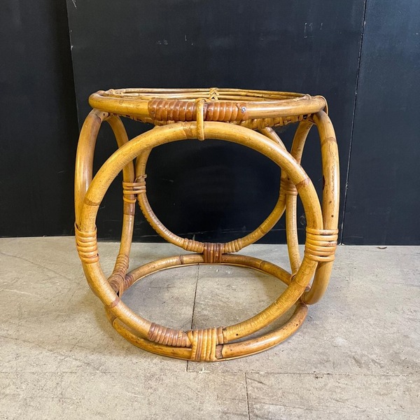 60s Bamboo Round Stool, 1960s, Vintage | Vinterior