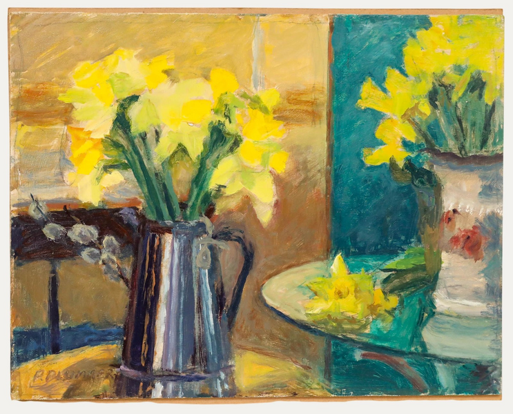 Pauline Plummer (B.1933) 20th Century Oil, Still Life Of Daffodils In A ...
