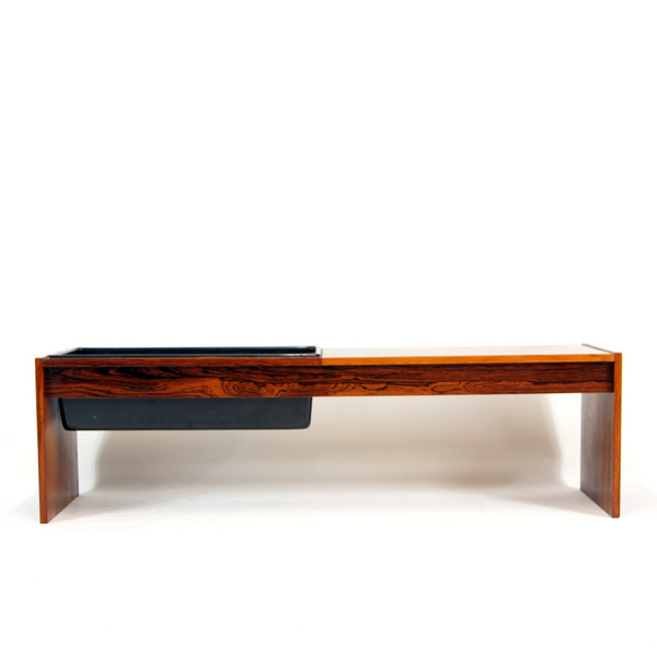 Retro Vintage Danish Rosewood Planter Coffee Table Side Tv Stand Bench ...