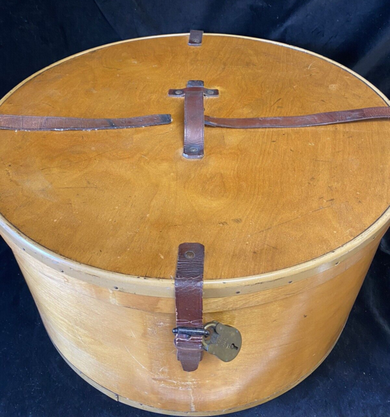 XX Large 23" Vintage Plywood Hat Box Ideal Side Table Ordish & Son ...