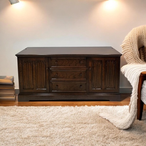 Vintage Oak Lancaster Sideboard / Drink Cabinet C1960 / Dark Oak ...