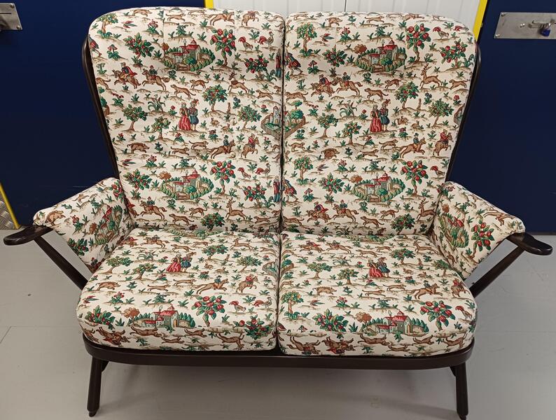 Ercol Evergreen 913/2 2 Seat Sofa High Back Dark Frame Free Delivery ...