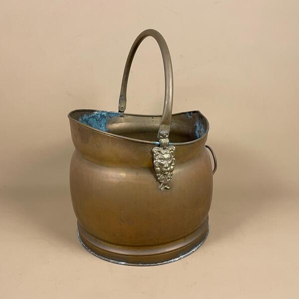 Antique Metal Gold Brass Coal Bucket Handle Fireside Fire Side Scuttle ...