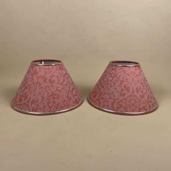 Pair Of 2 Vintage Cone Lamp Shade Lampshade Lightshade Damask Pattern ...