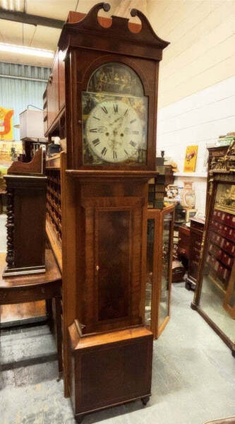 Scottish Mahogany Longcase Clock, Painted Face With Cotters Saturday ...