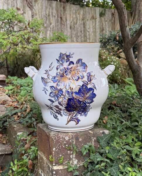 Antique Apsley Plants Slop Pail Jardinière – Victorian Blue & Gold ...