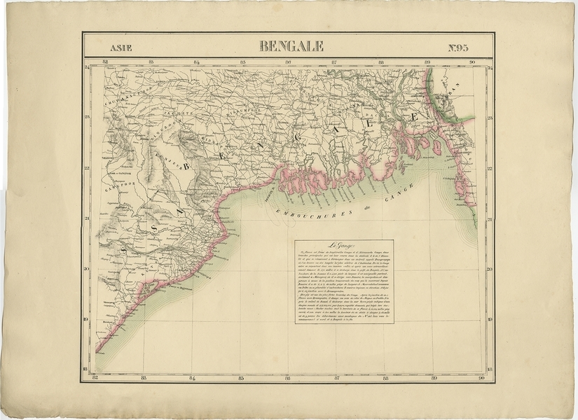 No. 95 Antique Map Of Bengal By Vandermaelen (C.1825) | Vandermaelen ...