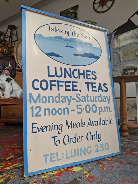 1960s Hand Painted Isle Of Luing Salvaged Restaurant/Cafe Sign. | Vinterior