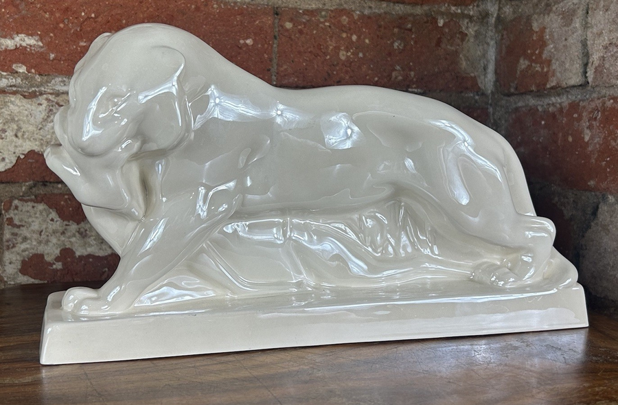 Wedgwood White Tiger With Prey Figurine By John Skeaping Art Deco 33cm ...
