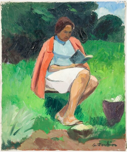 Georges Joubin (1888 1983) 1966 Oil, Reading In The Park | Vinterior