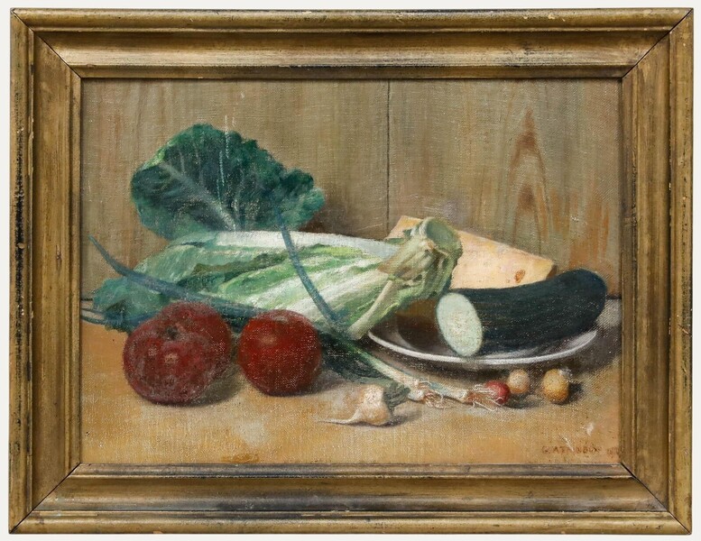 George Atkinson Framed Early 20th Century Oil, Still Life Of Salad ...