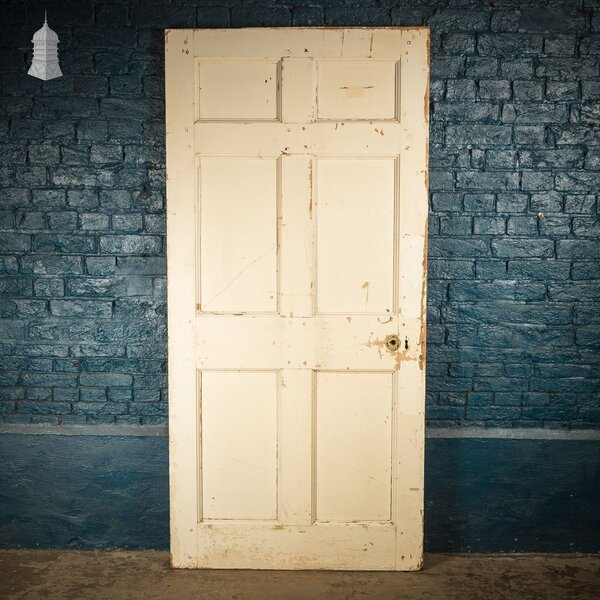 6 Panel Door, Six Moulded Panels, White & Brown | Vinterior