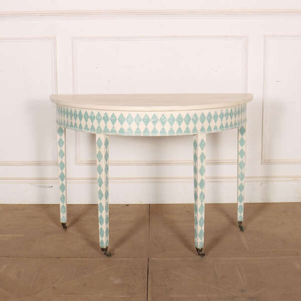 Swedish Painted Demi Lune Console Table | Vinterior