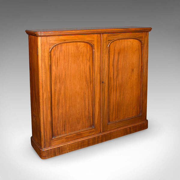 Large Antique Captain's Bookcase, English, Enclosed Book Cabinet, Late ...