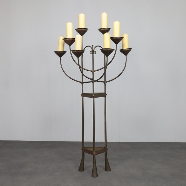 Unique Hand Forged Floor Candelabra, Netherlands, C. 1925–1938 | Vinterior