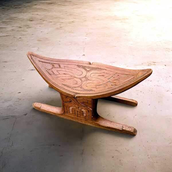 Carved Wooden Ndyuka Stool – Tribal Art Suriname, Early 20th Century ...