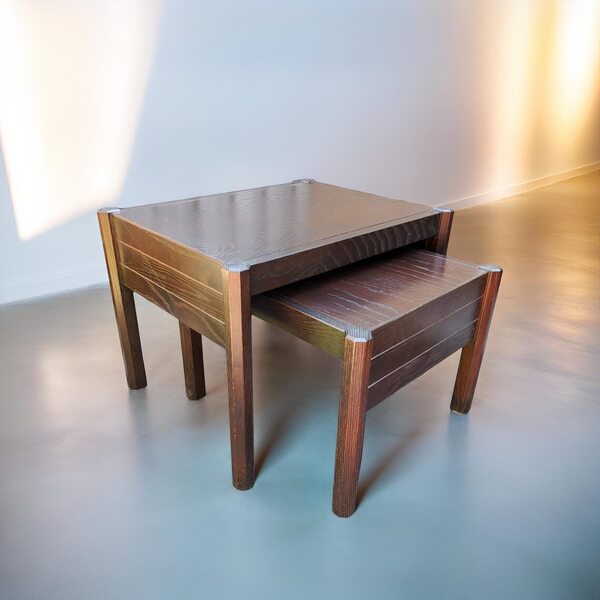 Dutch Design Nesting Tables In Teak And Veneer Mid Century Modern Side ...