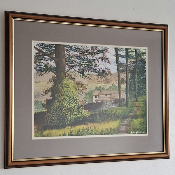 Original Acrylic Painting Harry Robinson View Over Sabden Lancashire ...