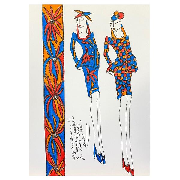 Unknown Original Fashion Design Illustration Watercolor Painting Laura ...