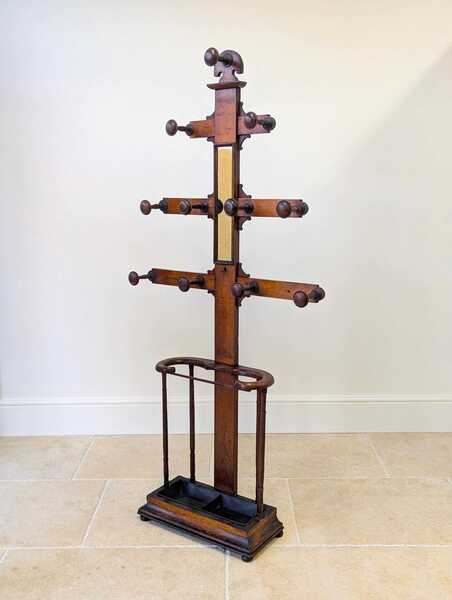 Antique Victorian Oak Hall Stand C.1890 | Vinterior