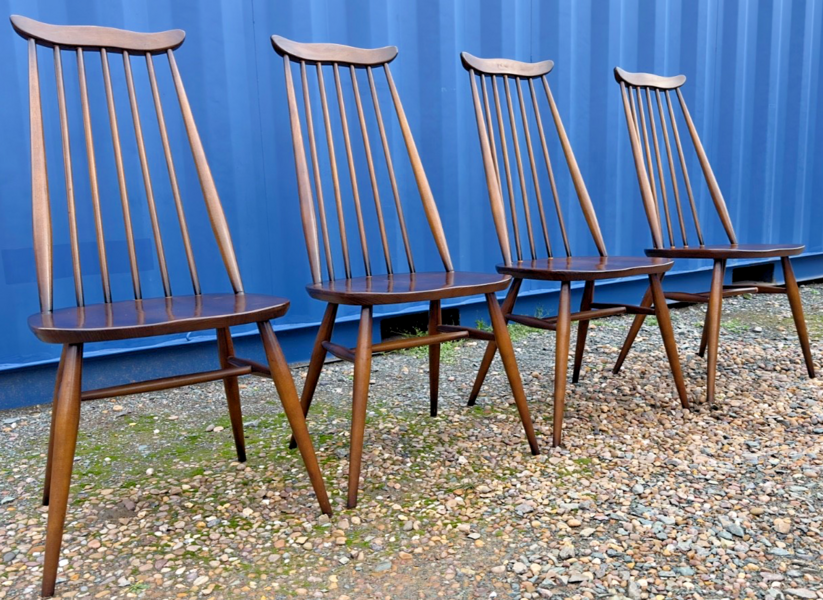 4 Ercol Goldsmith Windsor Dining Chairs Midcentury Retro Vintage Free ...