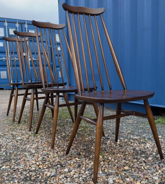 4 Ercol Goldsmith Windsor Dining Chairs Midcentury Retro Vintage Free ...