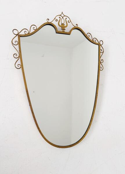 Shaped Wall Mirror With Art Nouveau Frame Italy, 1930s–1940s | Vinterior