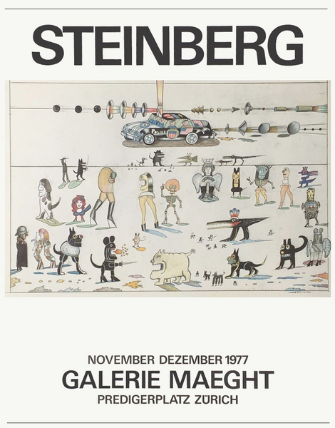 Saul Steinberg Vintage Poster Poster Expo Zurich 1977 Galerie Maeght ...