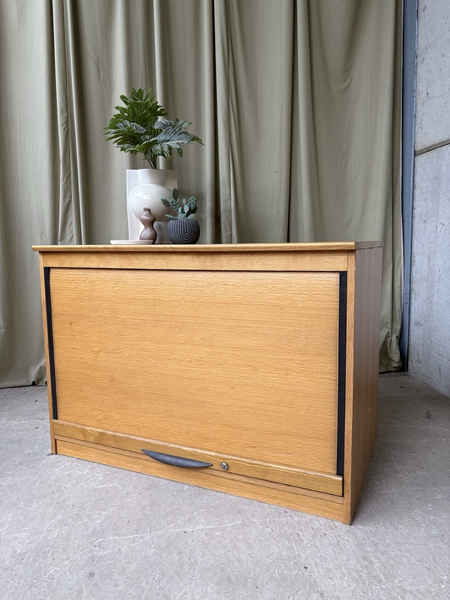 Vtg Late Mid Century Modernist Media Cabinet Unit Sideboard Lp Storage ...