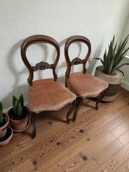 Antique Victorian Balloon Back Chairs / Set Of 2 / C. 1880–1900 ...