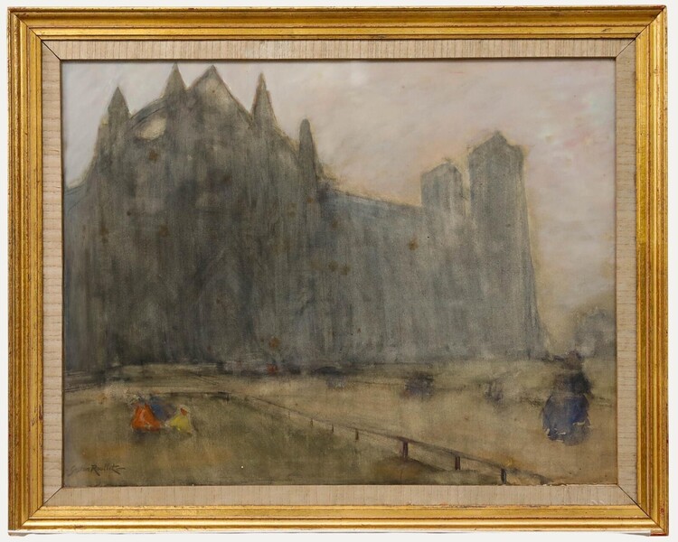 Gaston Roullet (1847 1925) Framed Watercolour, Figures Before A ...