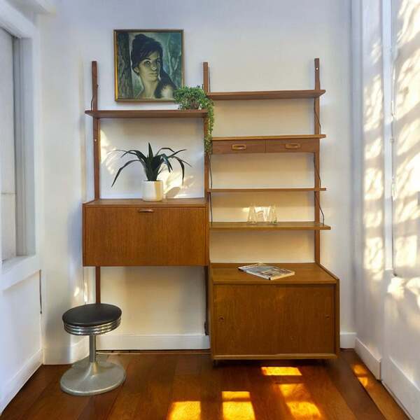 Danish Wall Unit Poul Cadovius Desk Cupboard Drawers Shelves | Poul ...