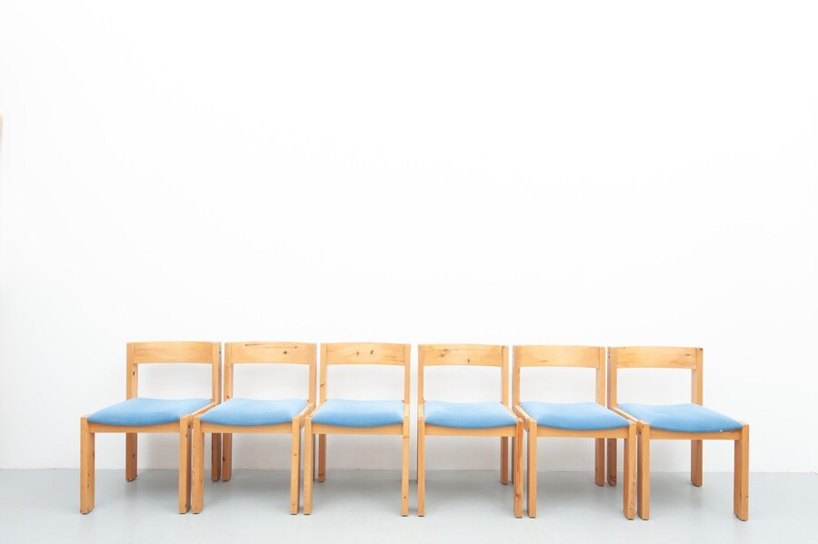 Vintage Danish Dining Chairs In Pine, Set Of 6 | Vinterior