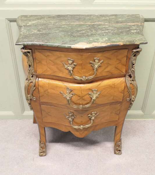 Petite French Louis XV Style Bombe Commode, Chest Of Drawers | Vinterior