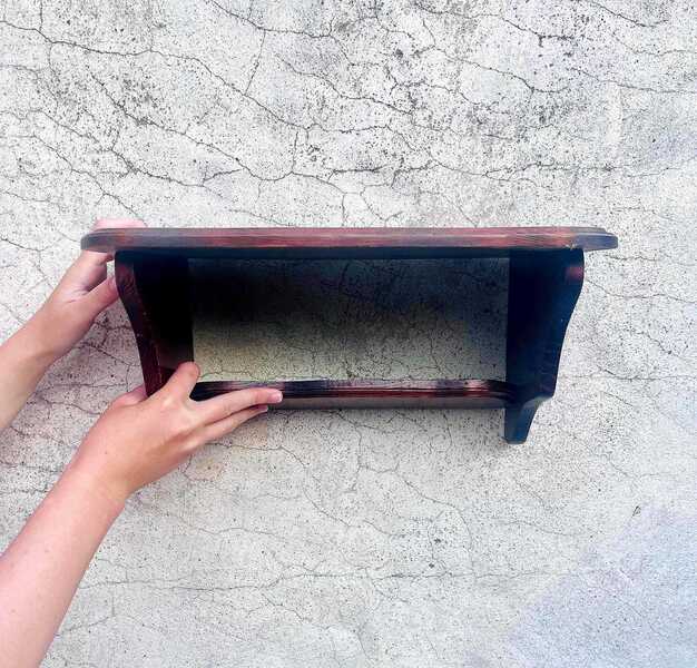 Vintage French Wooden Wall Shelf | Rustic Display Shelf | Country ...