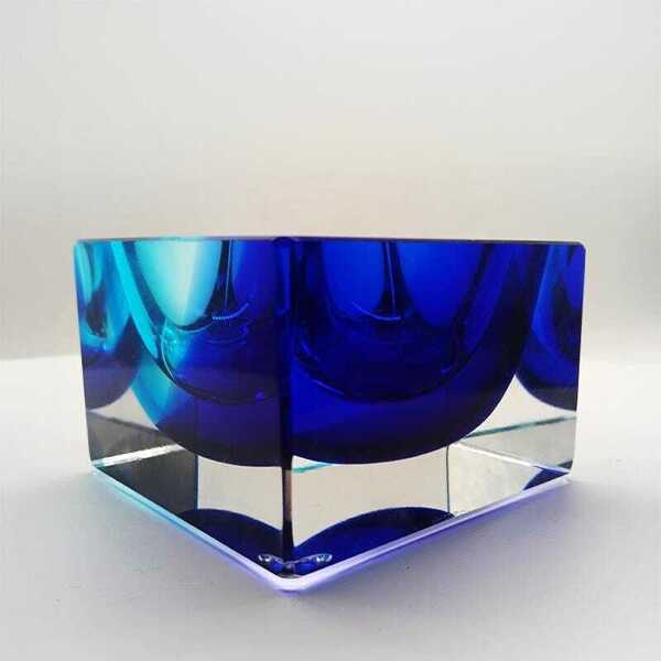 1970s Rare Colors Square Ashtray Or Catch All In Murano Glass By Flavio ...