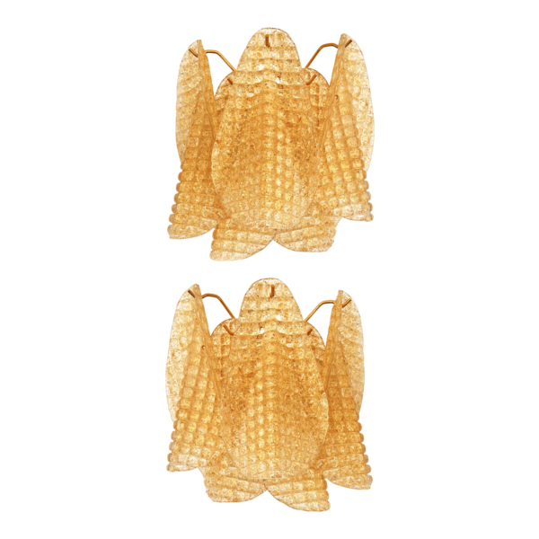 Contemporary Modern Gold "Granigli" "Rondini" Murano Glass Wall Sconces ...