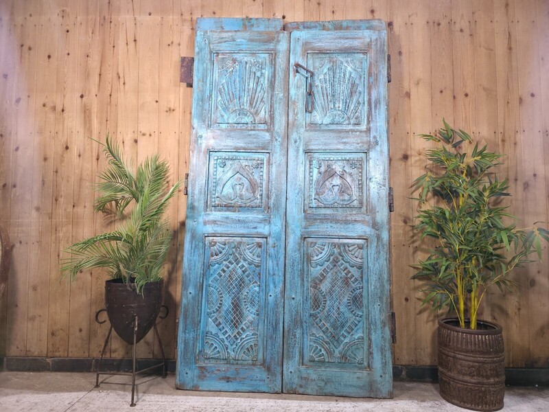 Large 19th Century Indian Traditional Carved Solid Wooden Temple Palace ...