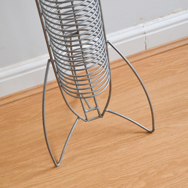 Vintage Rocket Shaped Cd Rack, 90's Chrome Wire Metal Cd Rack 30 Cds ...