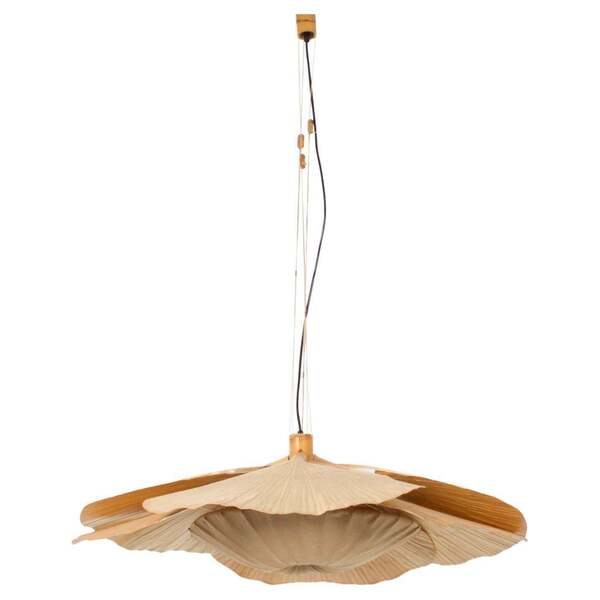 Rare Uchiwa Hana Chandelier By Ingo Maurer Japanese Paper And Bamboo ...